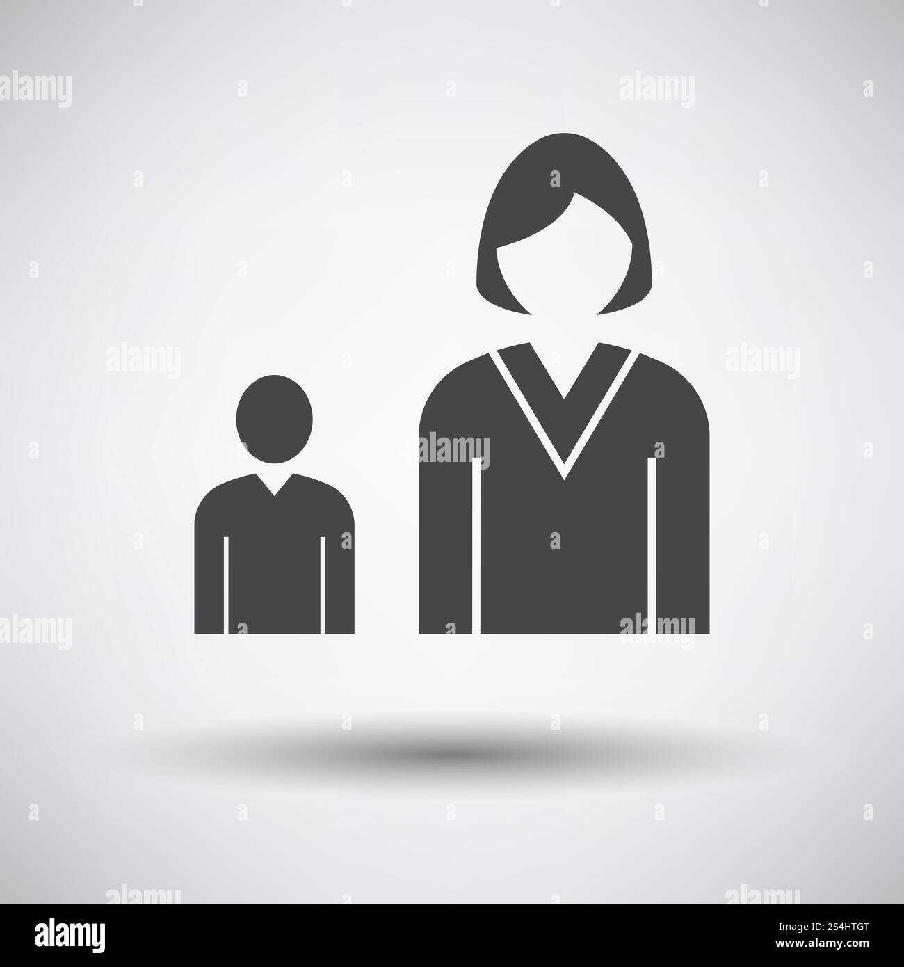 Lady Boss With Subordinate Icon on gray background, round shadow ...