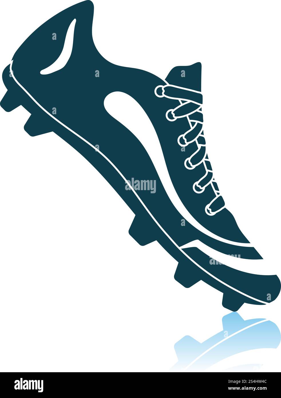 American Football Boot Icon. Shadow Reflection Design. Vector ...