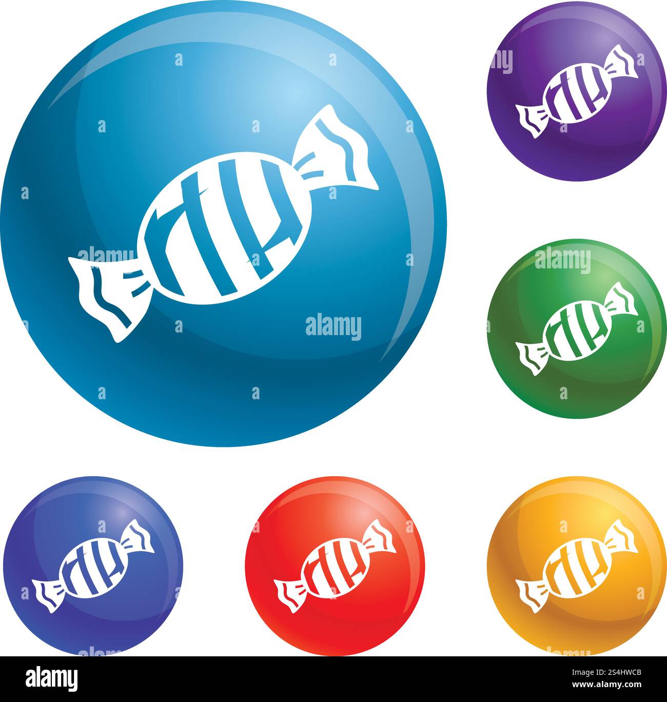 Striped bonbon icons set Stock Vector Images - Alamy