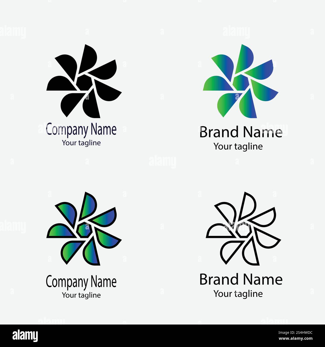 Beautiful Unique logo design with four different designs of the same ...