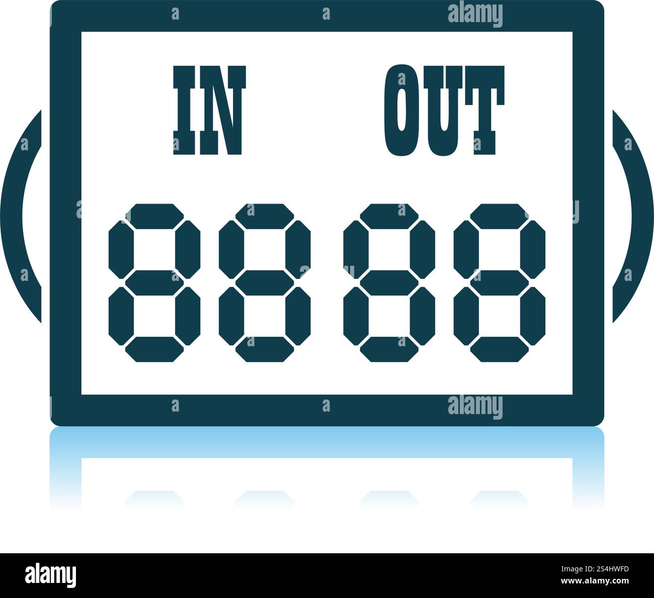 Soccer Referee Replace Scoreboard Icon. Shadow Reflection Design ...