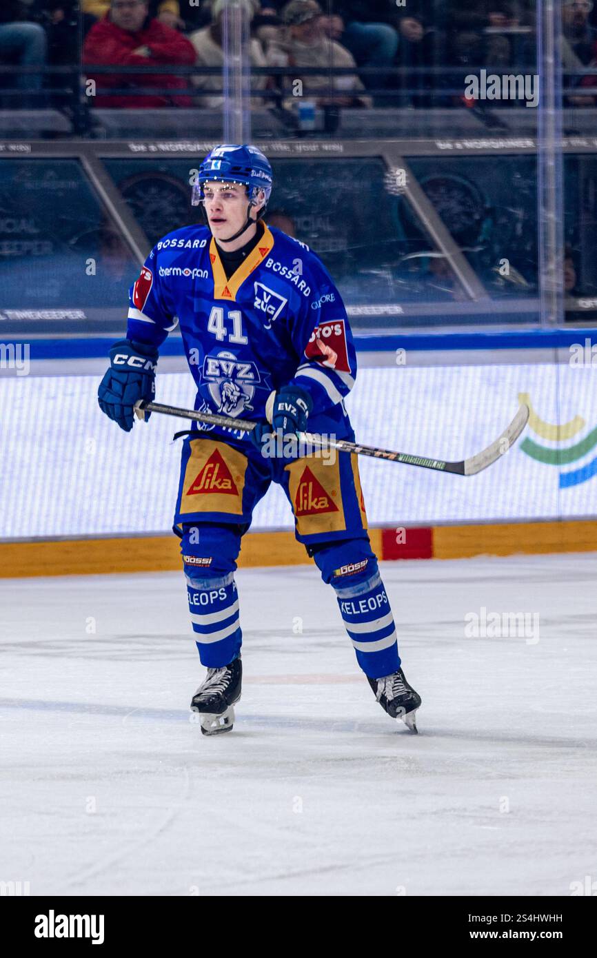 Leon Muggli #41 (EV Zug) - 12.01.2025 - National League, Regular Season ...