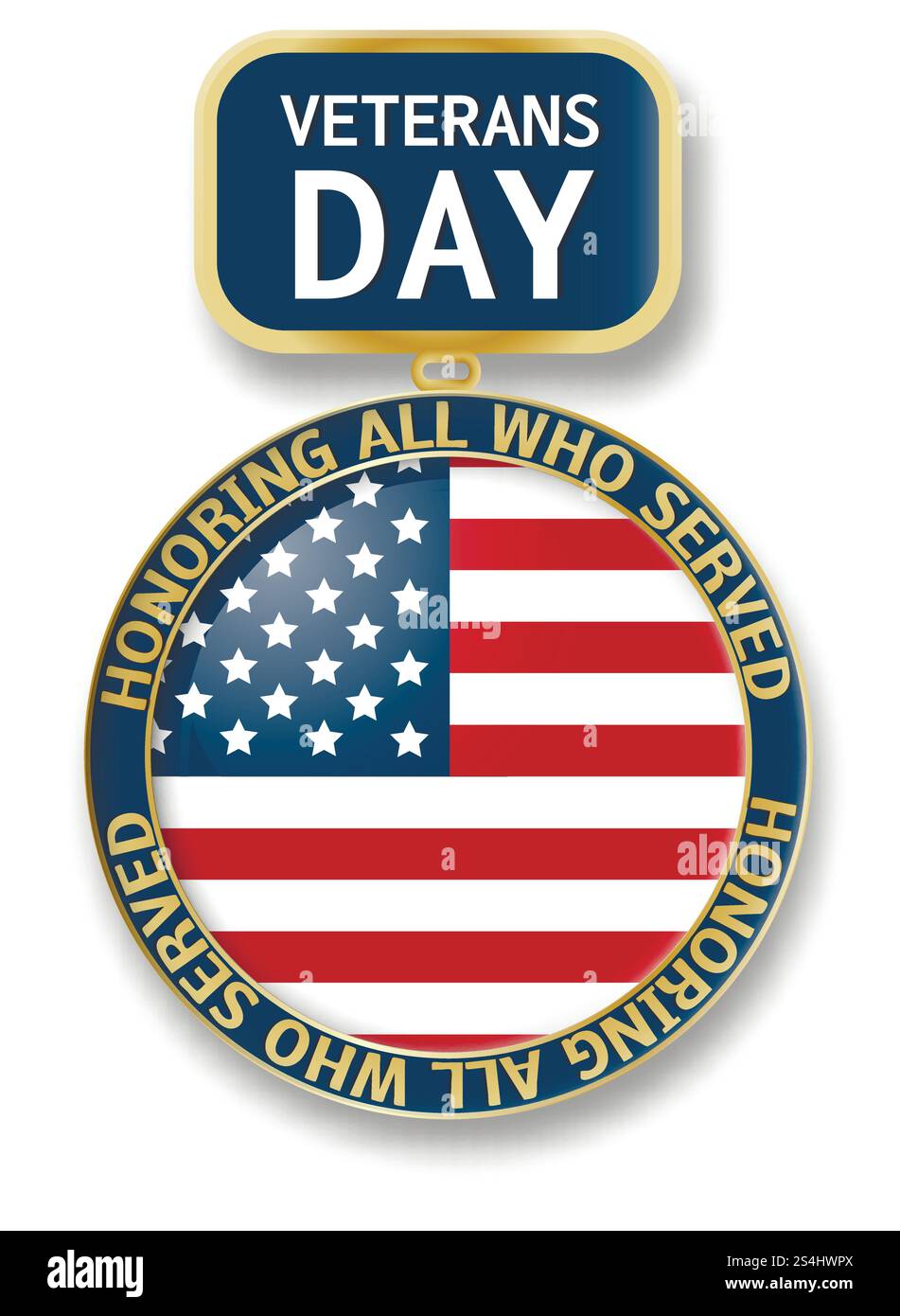 Veterans day medal icon logo. Realistic illustration of veterans day ...