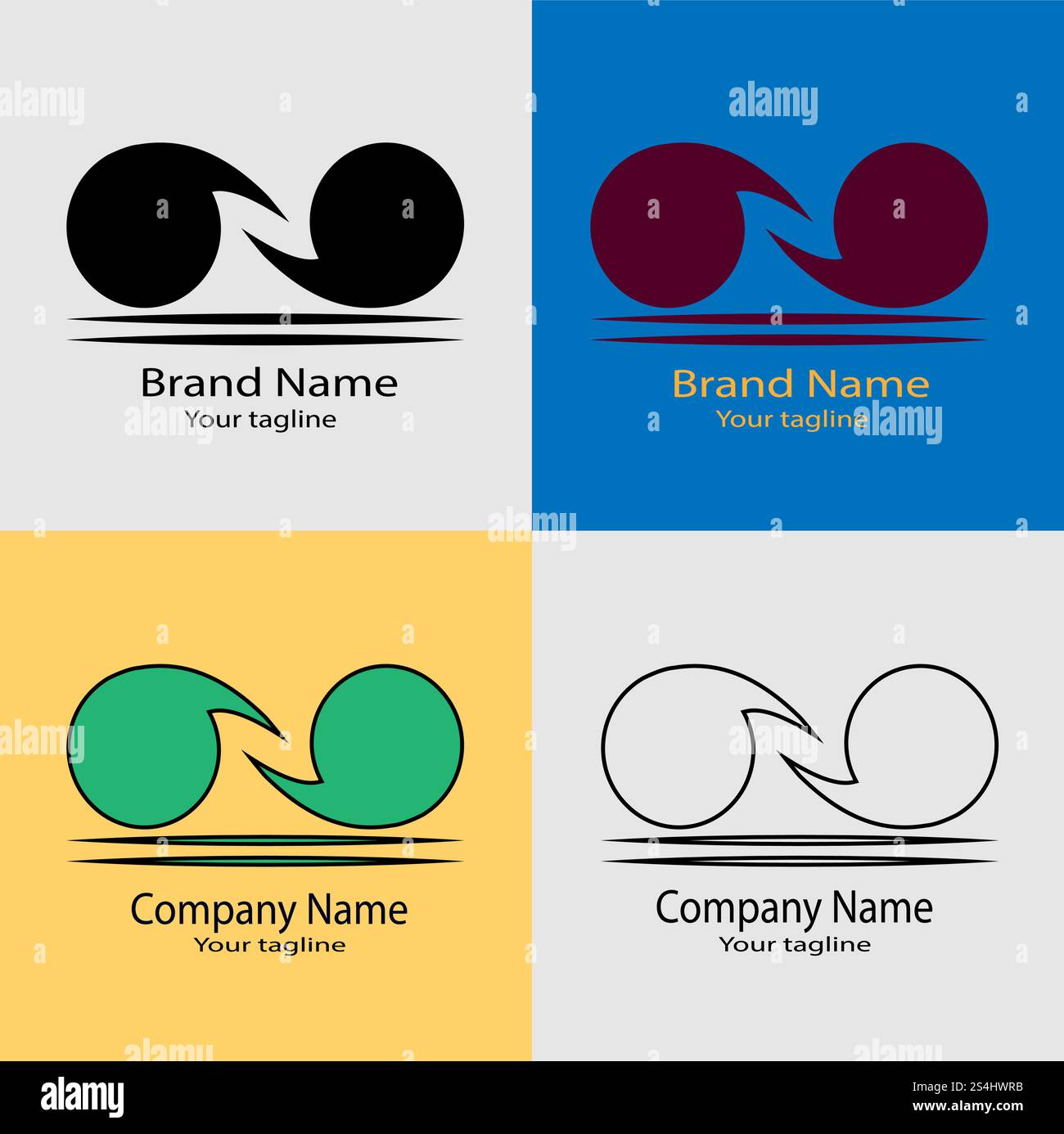 Beautiful Unique logo design with four different designs of the same ...