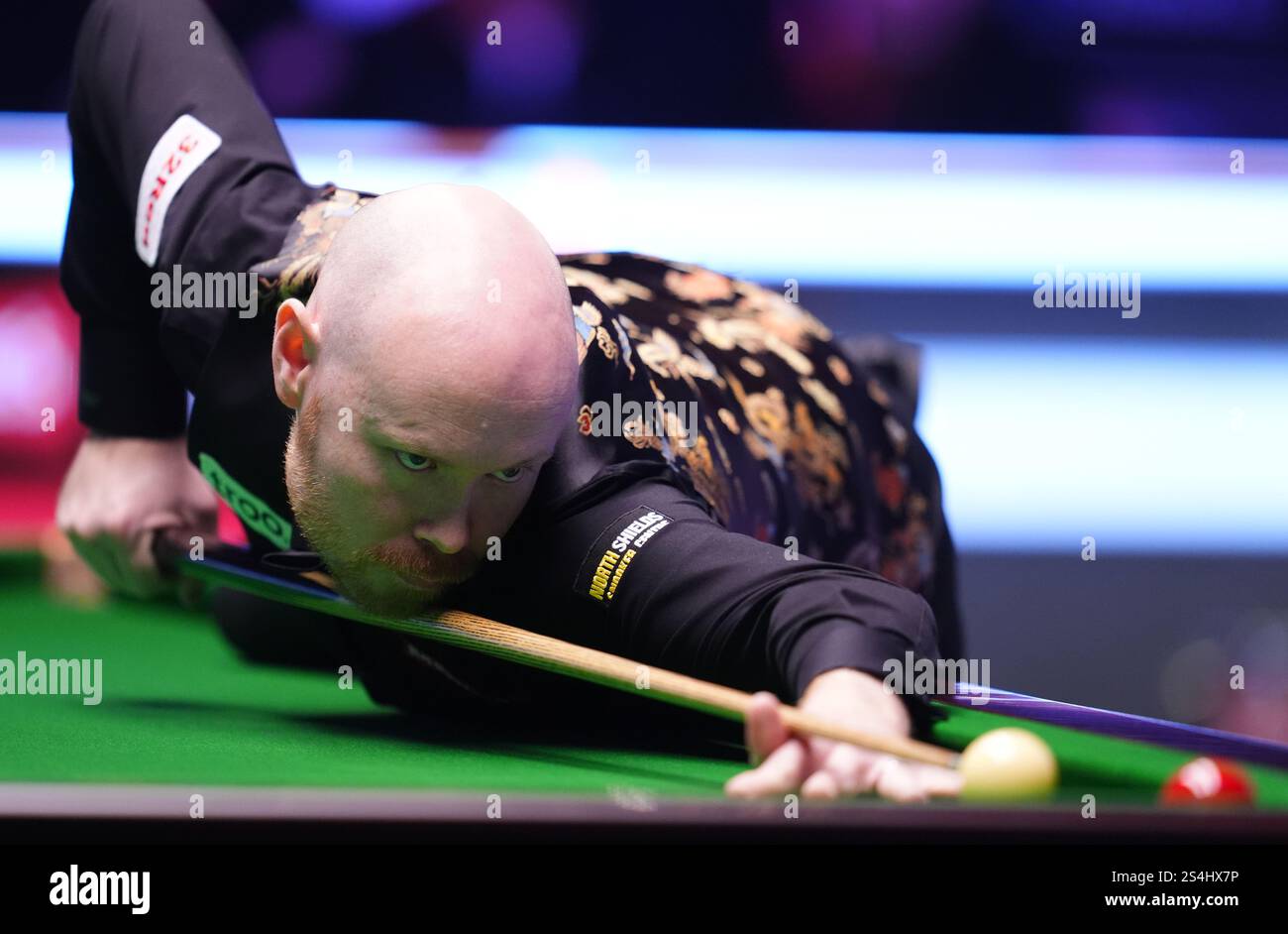 Gary Wilson during his match with Shaun Murphy (out of frame) during ...