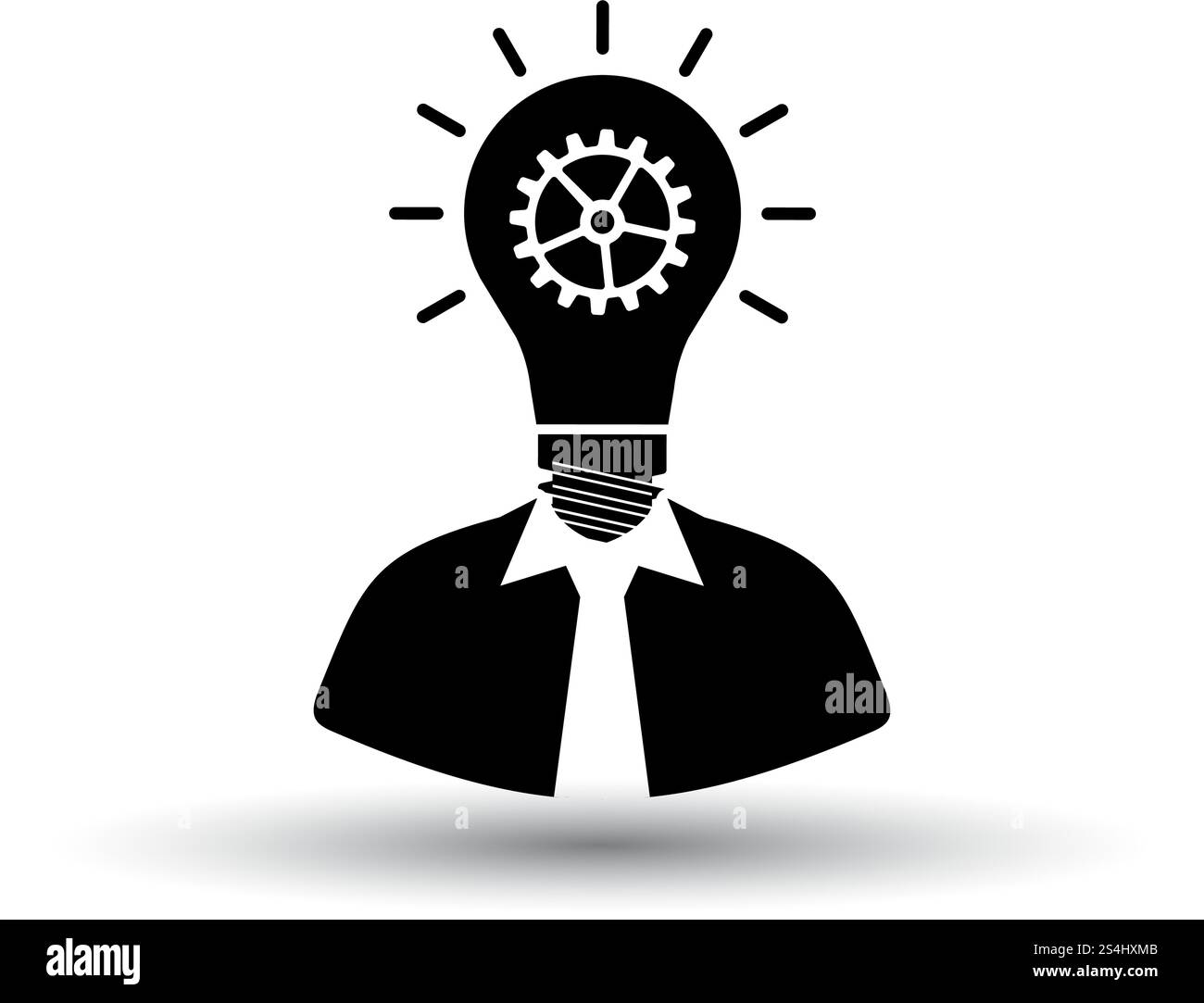 Innovation Icon. Black on White Background With Shadow. Vector ...