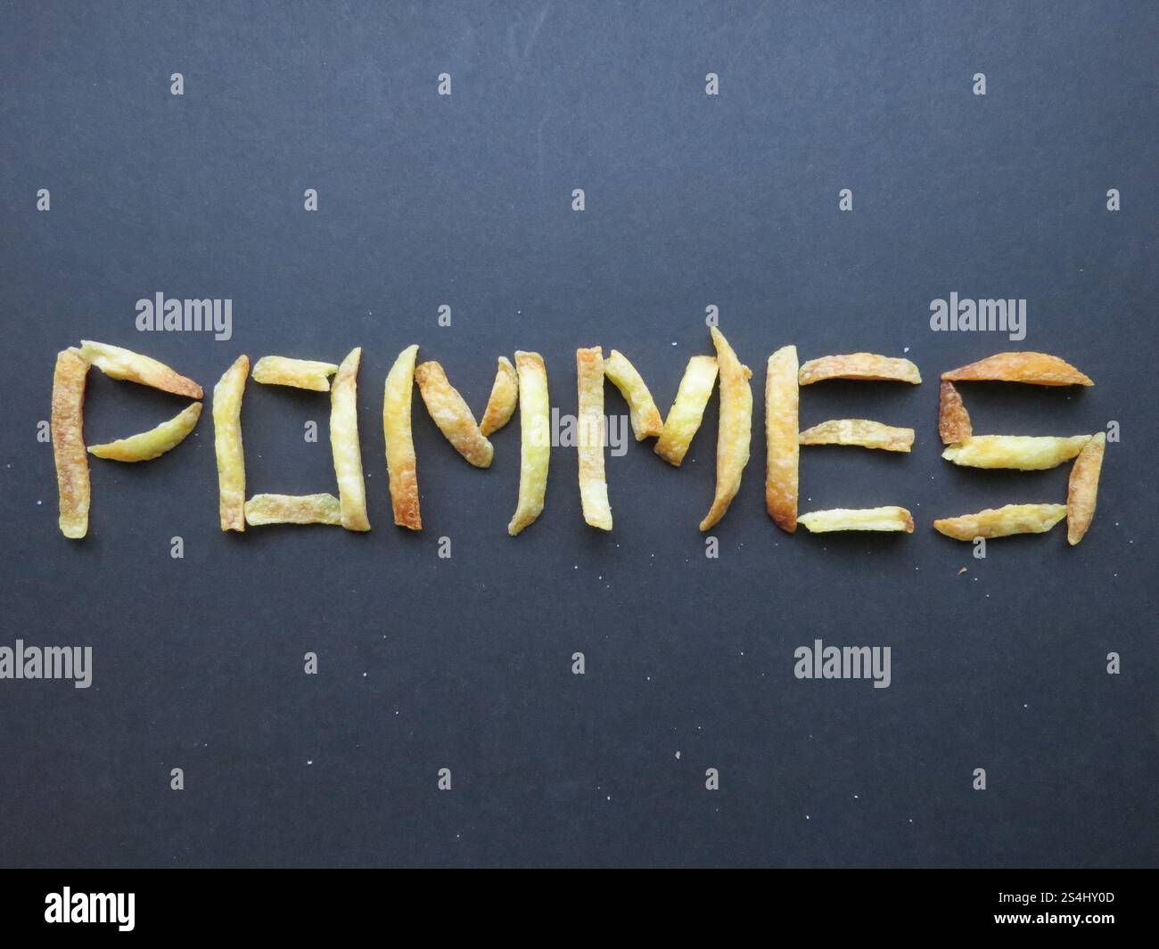 The Word Fries Made From French Fries Stock Photo - Alamy