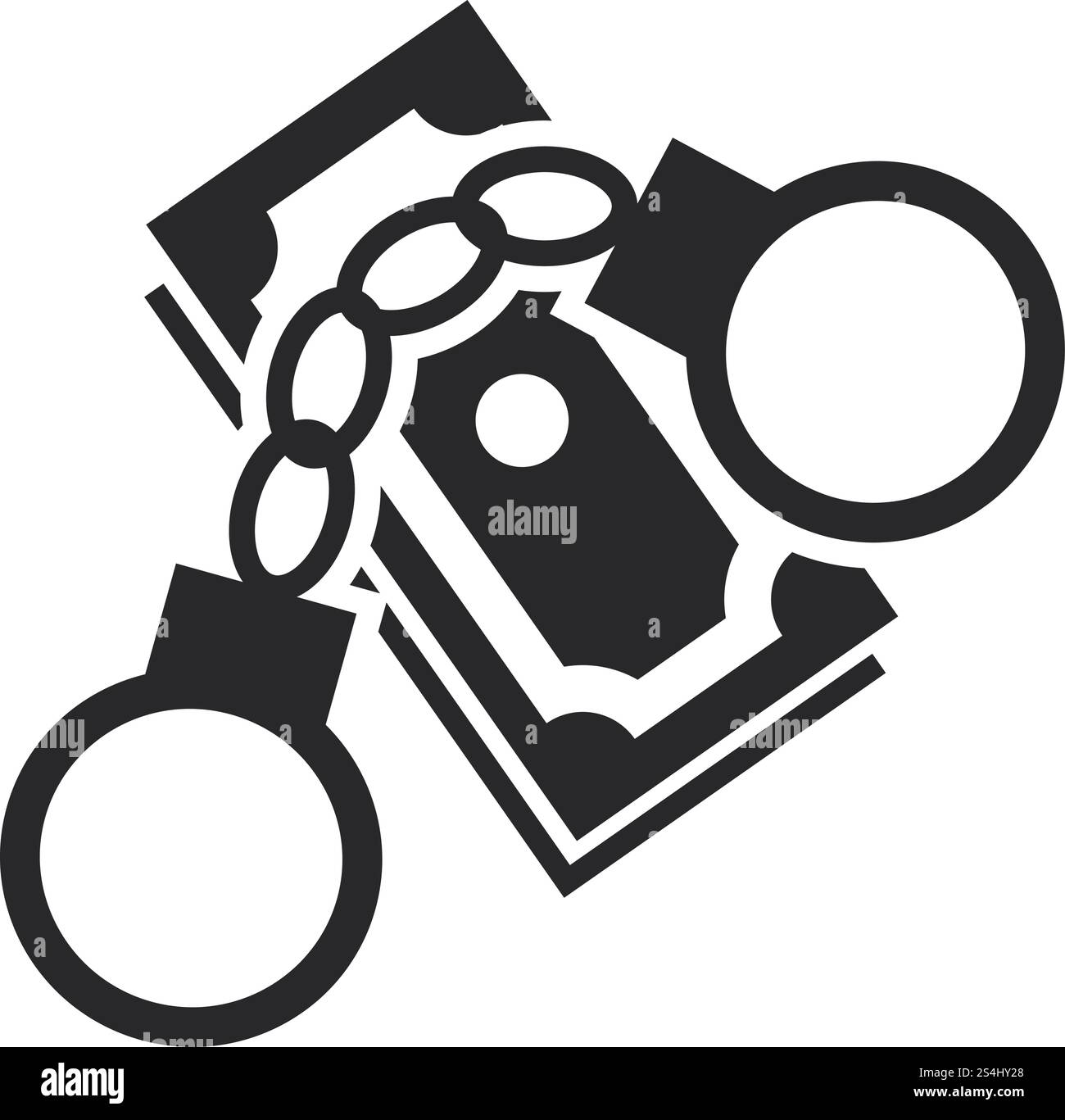 Bribery money handcuffs icon. Simple illustration of bribery money ...