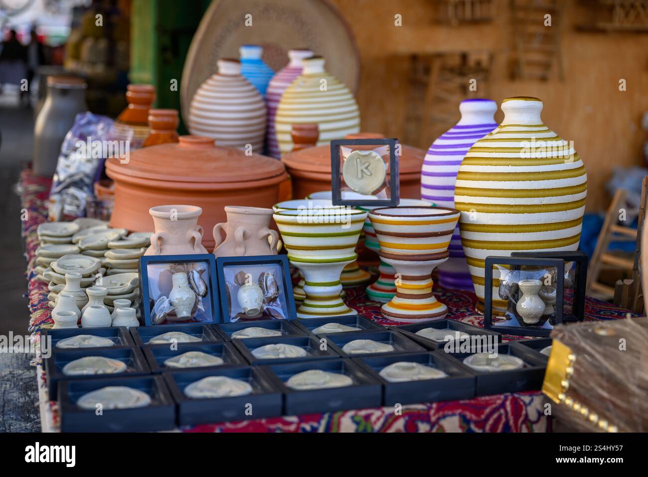 Doha, Qatar - November 30, 2023: Gulf heritage products are on sale at ...