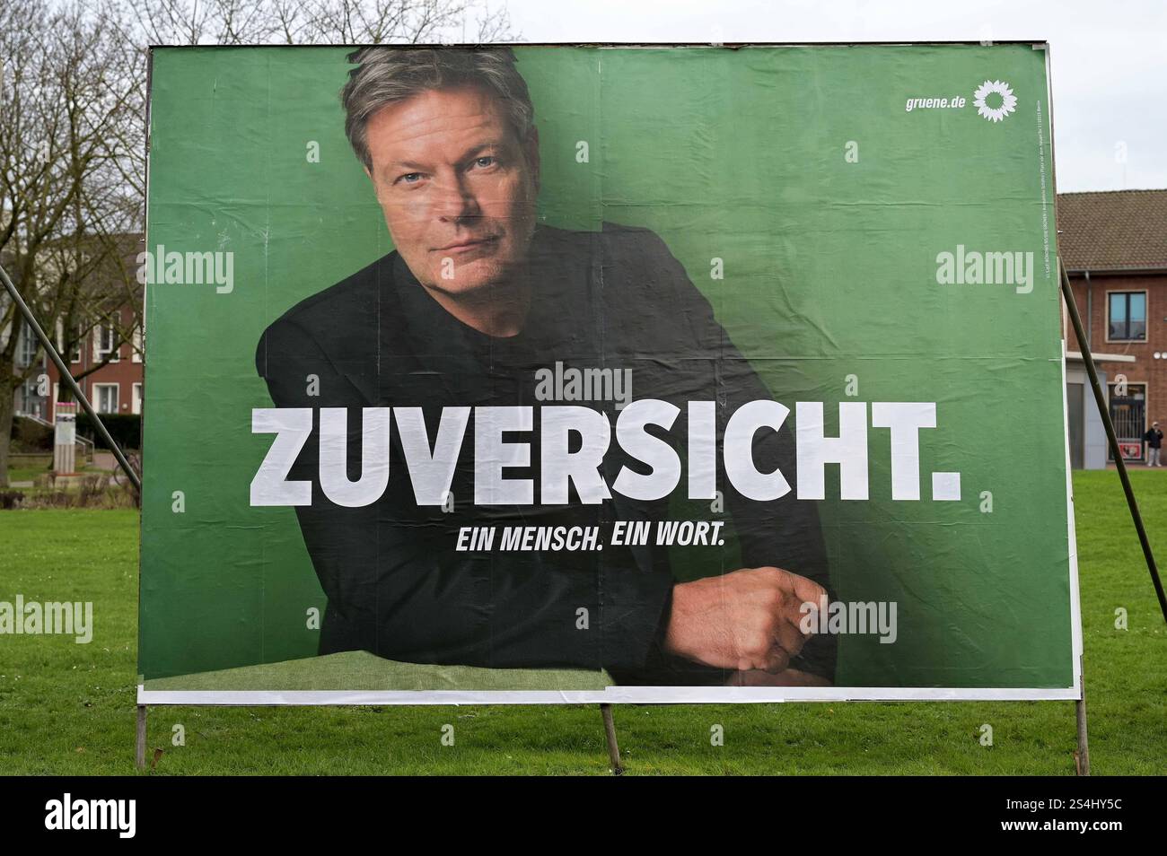 Wahlplakate - Bundestagswahl 2025 am 12.01.2025 in Wesel Ein Wahlplakat vom Bündnis 90 / Die ...