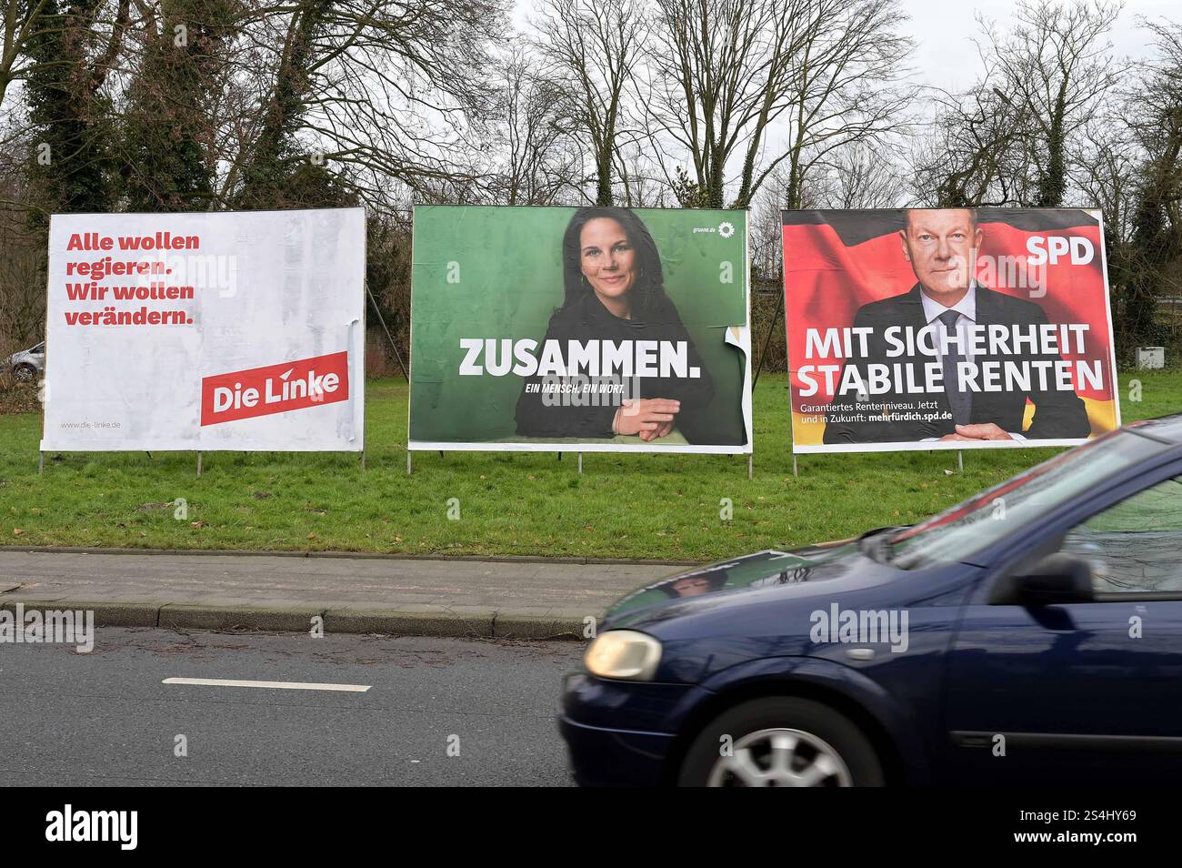 Wahlplakate Bundestagswahl 2025 Am 12 01 2025 In Wesel Drei