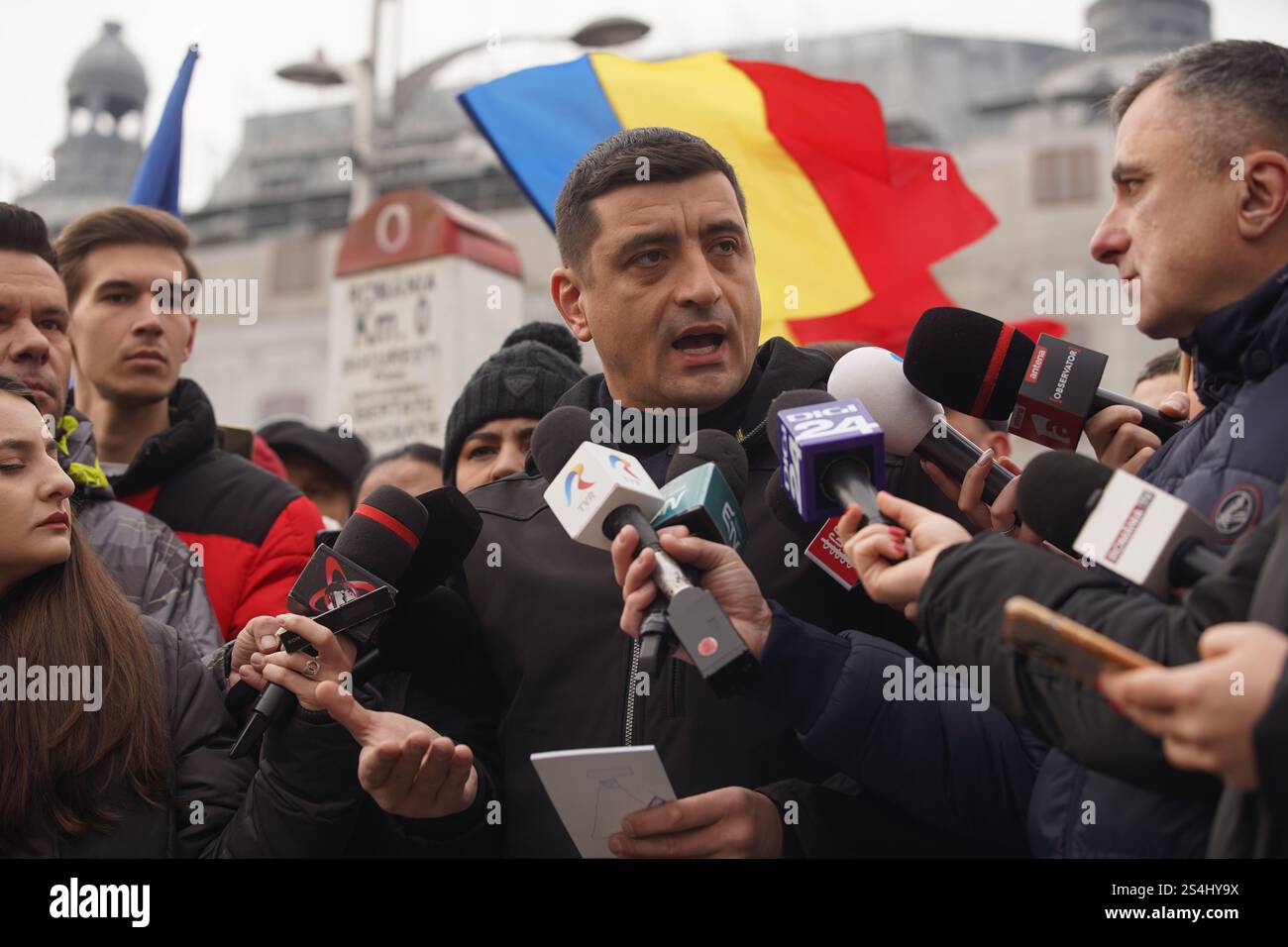 Bucharest, Romania. 13th Jan, 2025: George Simion, the leader of the ...