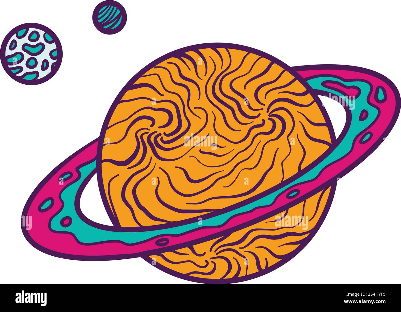 Abstract planet icon. Hand drawn illustration of abstract planet vector ...