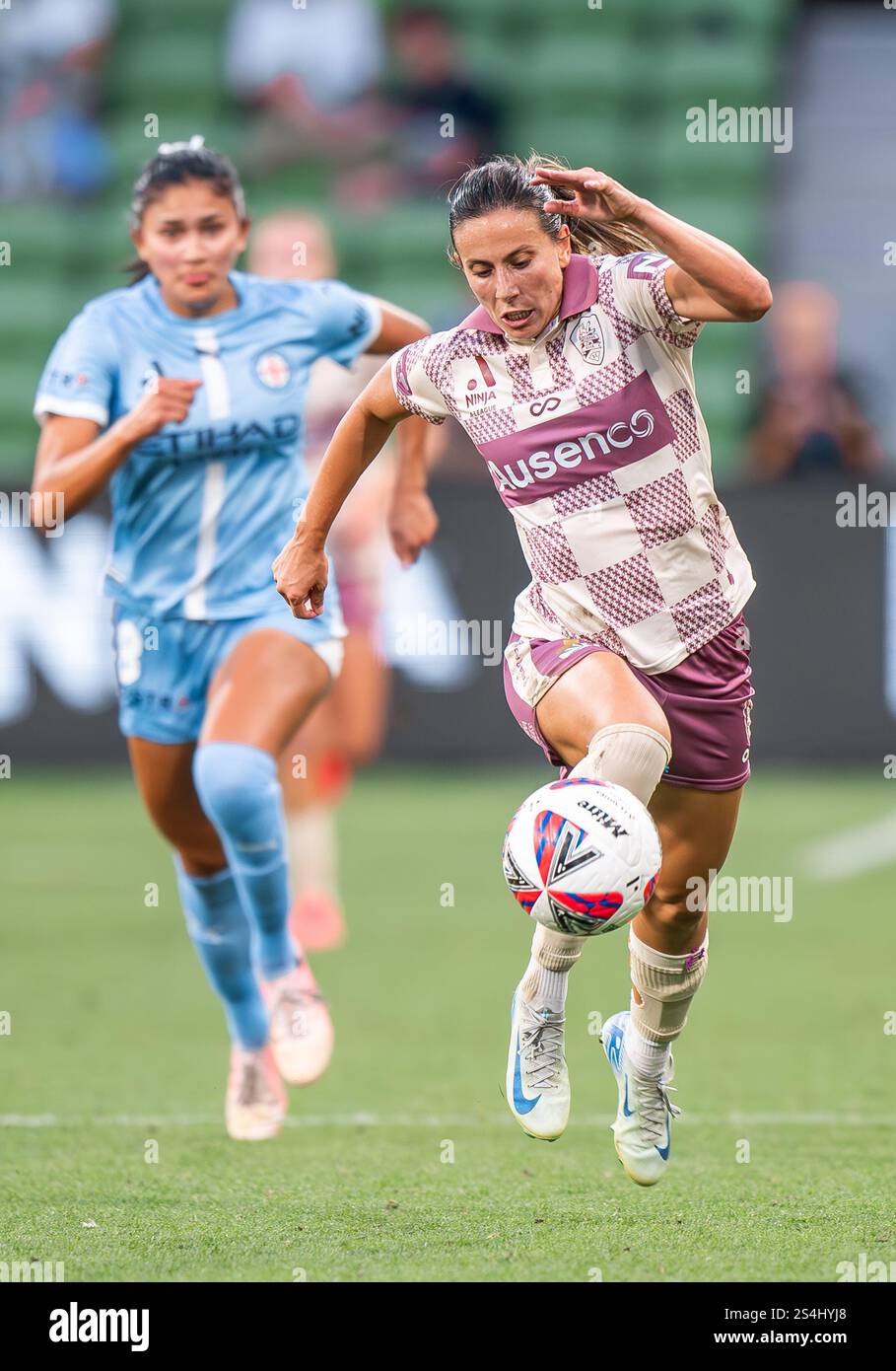 Brisbane Roar's Evdokia Popadinova seen in action during the A-League Women 2024 round 11 ...