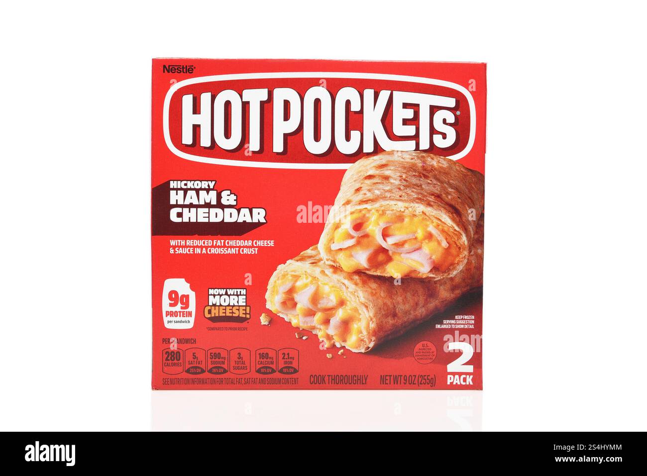 IRVINE, CALIFORNIA - 11 JAN 2025: A box of Hot Pockets Ham and Cheddar ...