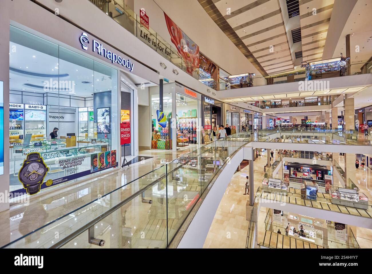 Interior view of The Pavilion, an upscale shopping mall in Bukit ...