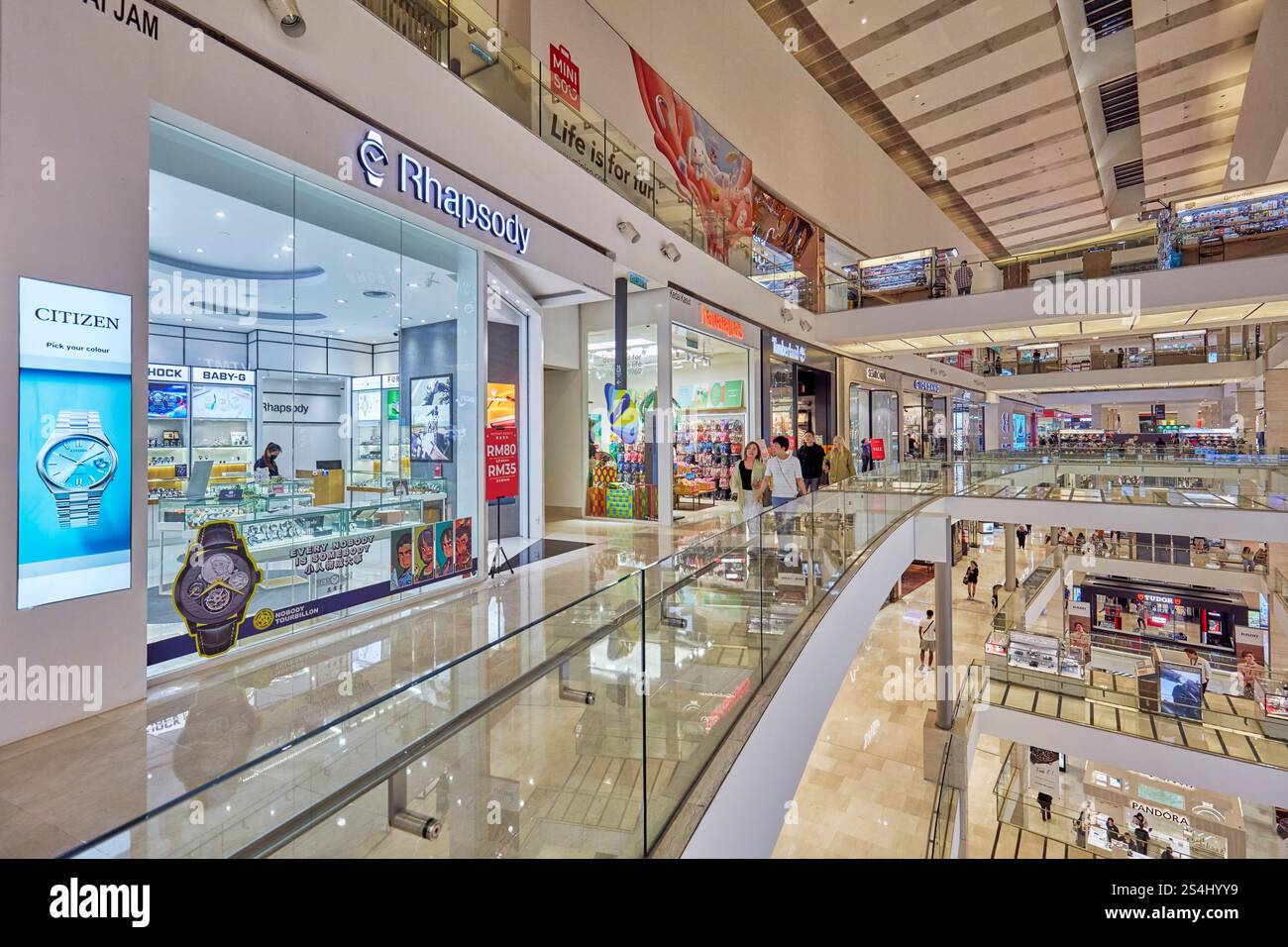 Interior view of The Pavilion, an upscale shopping mall in Bukit ...