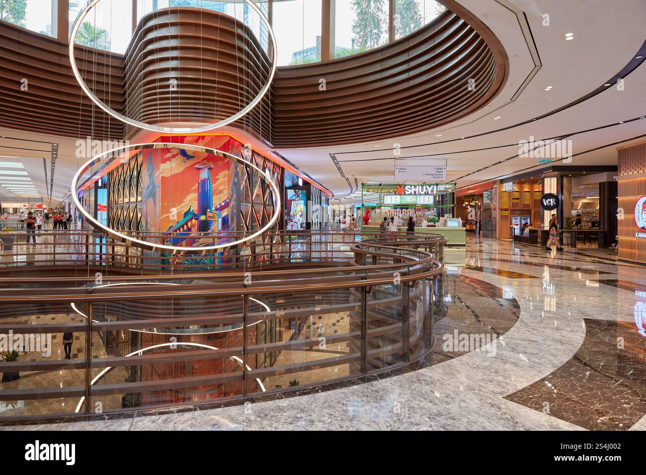 Interior view of the Exchange TRX, an upscale shopping mall in Kuala ...