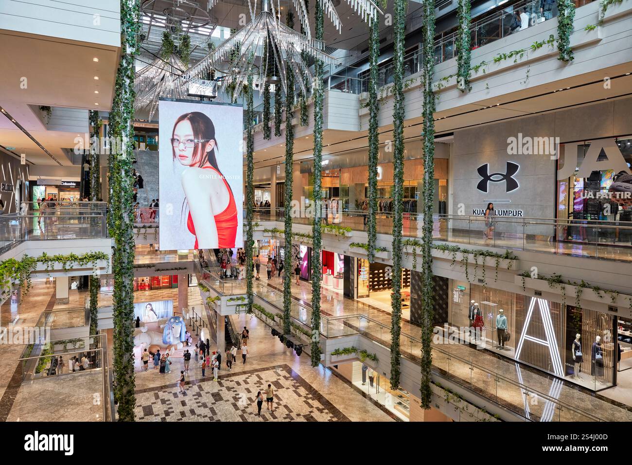 Interior view of the Exchange TRX, an upscale shopping mall in Kuala ...