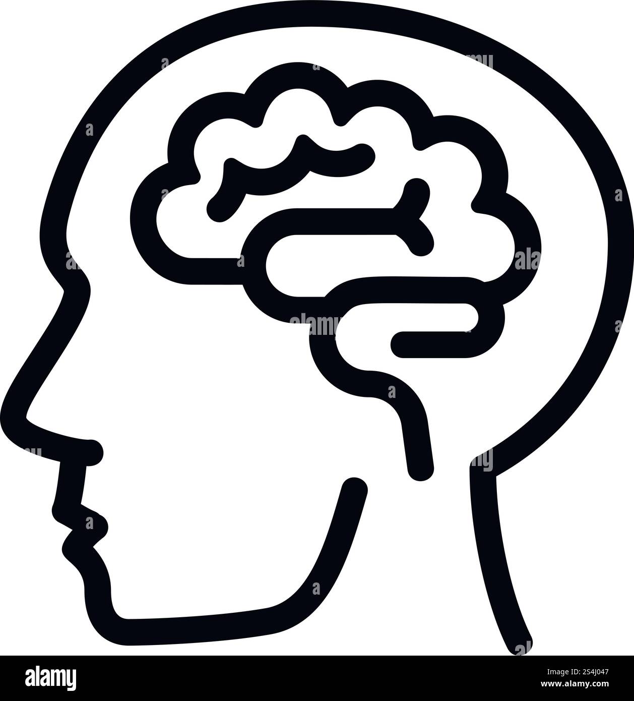 Human think brain icon. Outline human think brain vector icon for web ...
