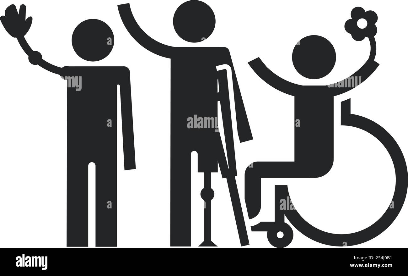 Group with disability Black and White Stock Photos & Images - Alamy