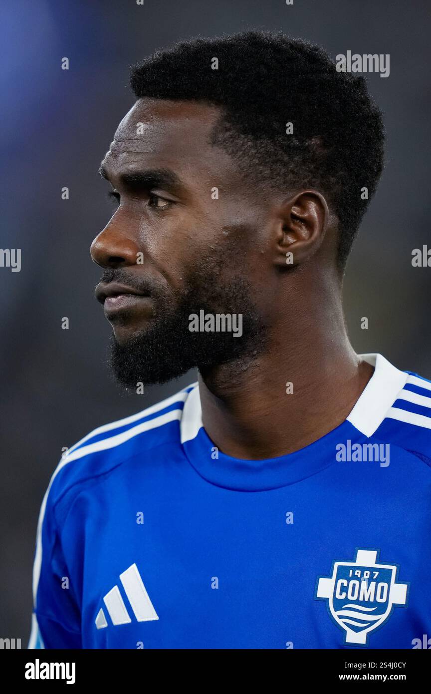 Rome, Italy. 10th Jan, 2025. Alieu Fadera of Como 1907 looks on during ...