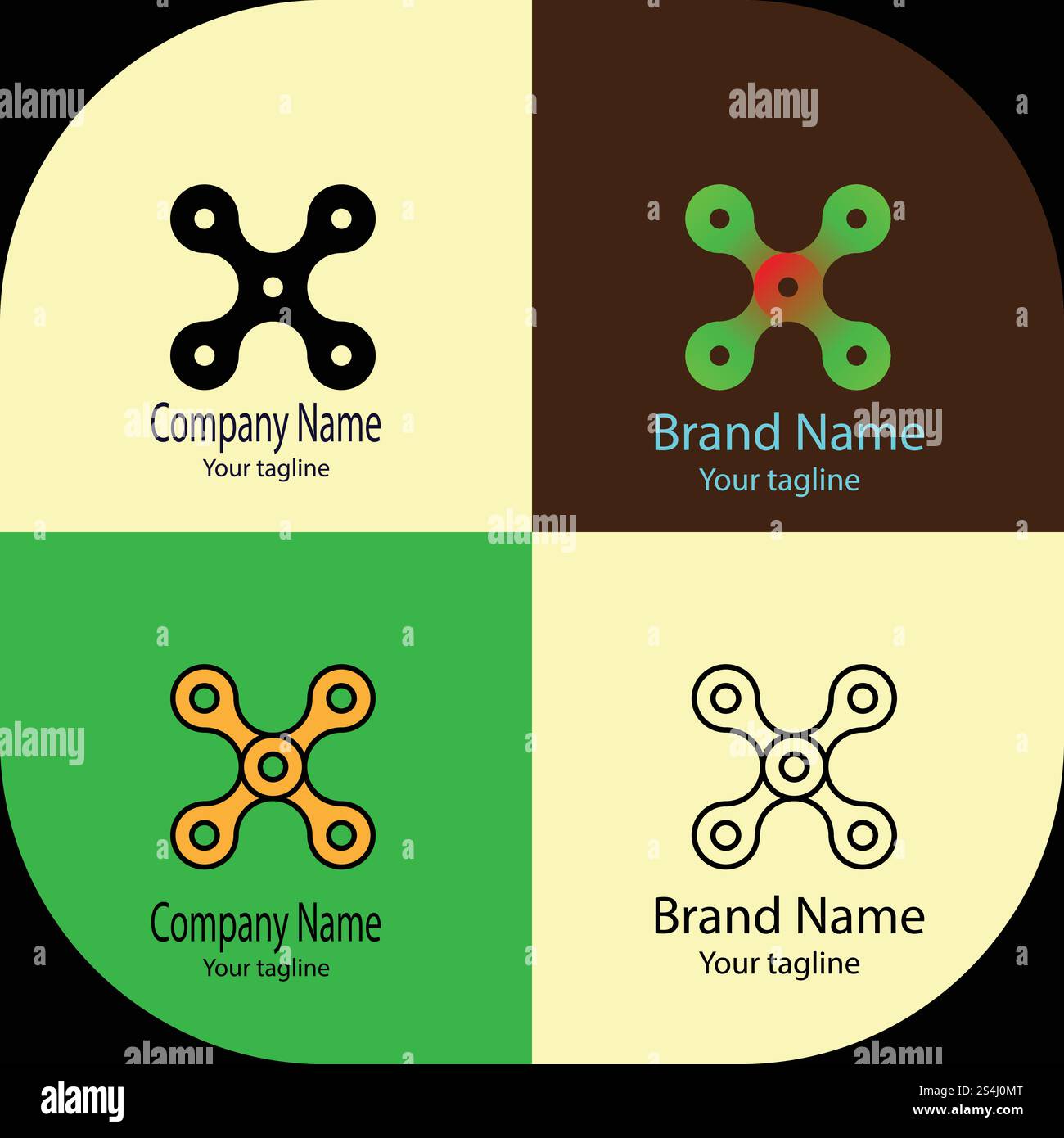 Beautiful Unique logo design with four different designs of the same ...