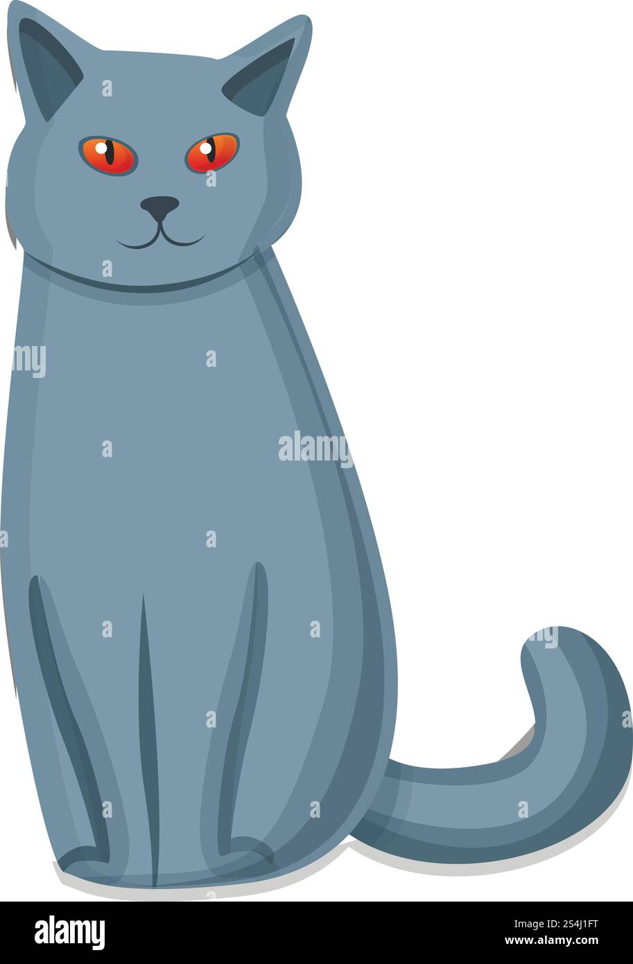 Cute grey cat icon. Cartoon of cute grey cat vector icon for web design ...