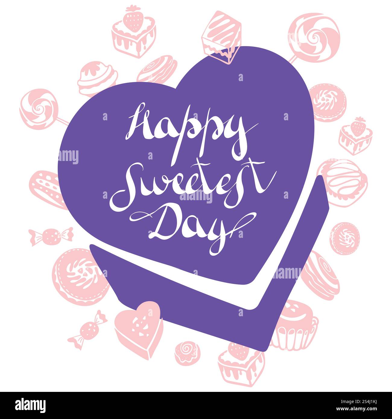 Candy box sweetest day logo. Simple illustration of candy box sweetest ...