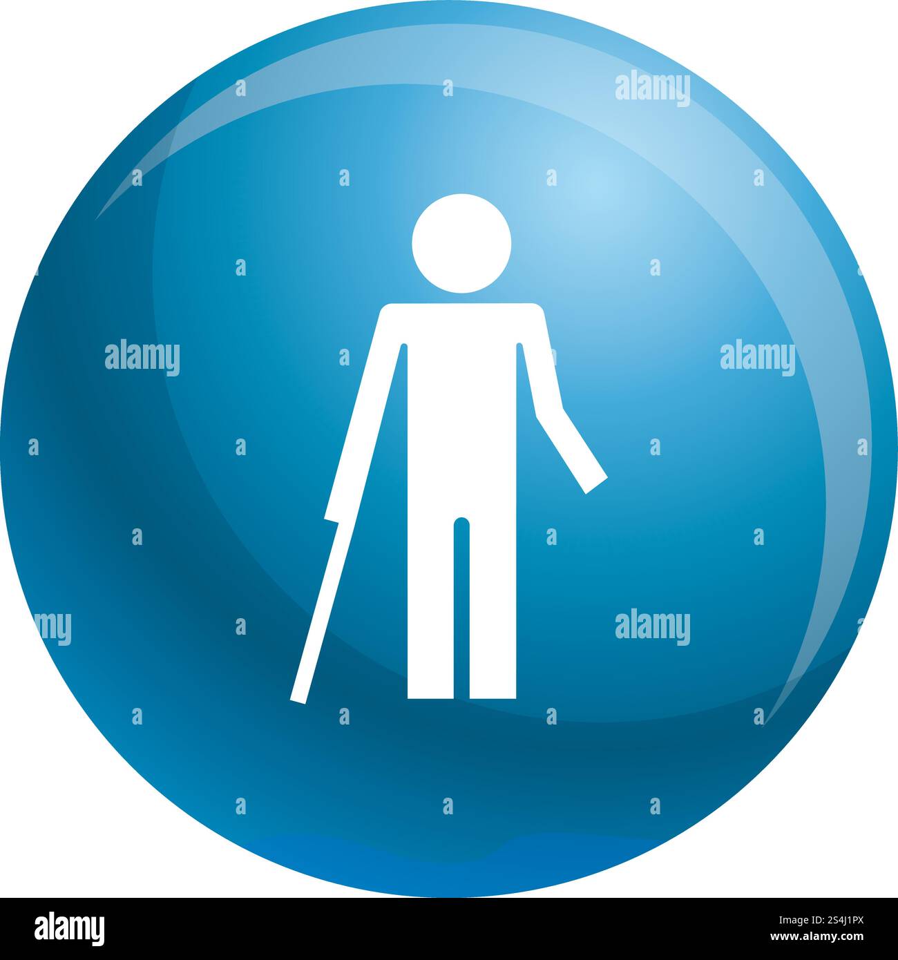 Disability person and healthy kid icon. Simple illustration of ...