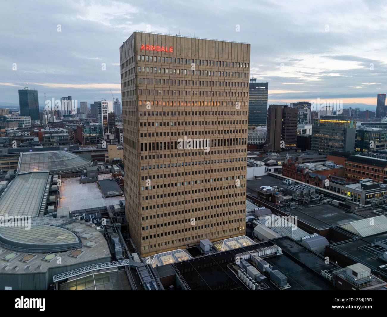 Aerial image of Arndale House in Manchester UK Stock Photo - Alamy