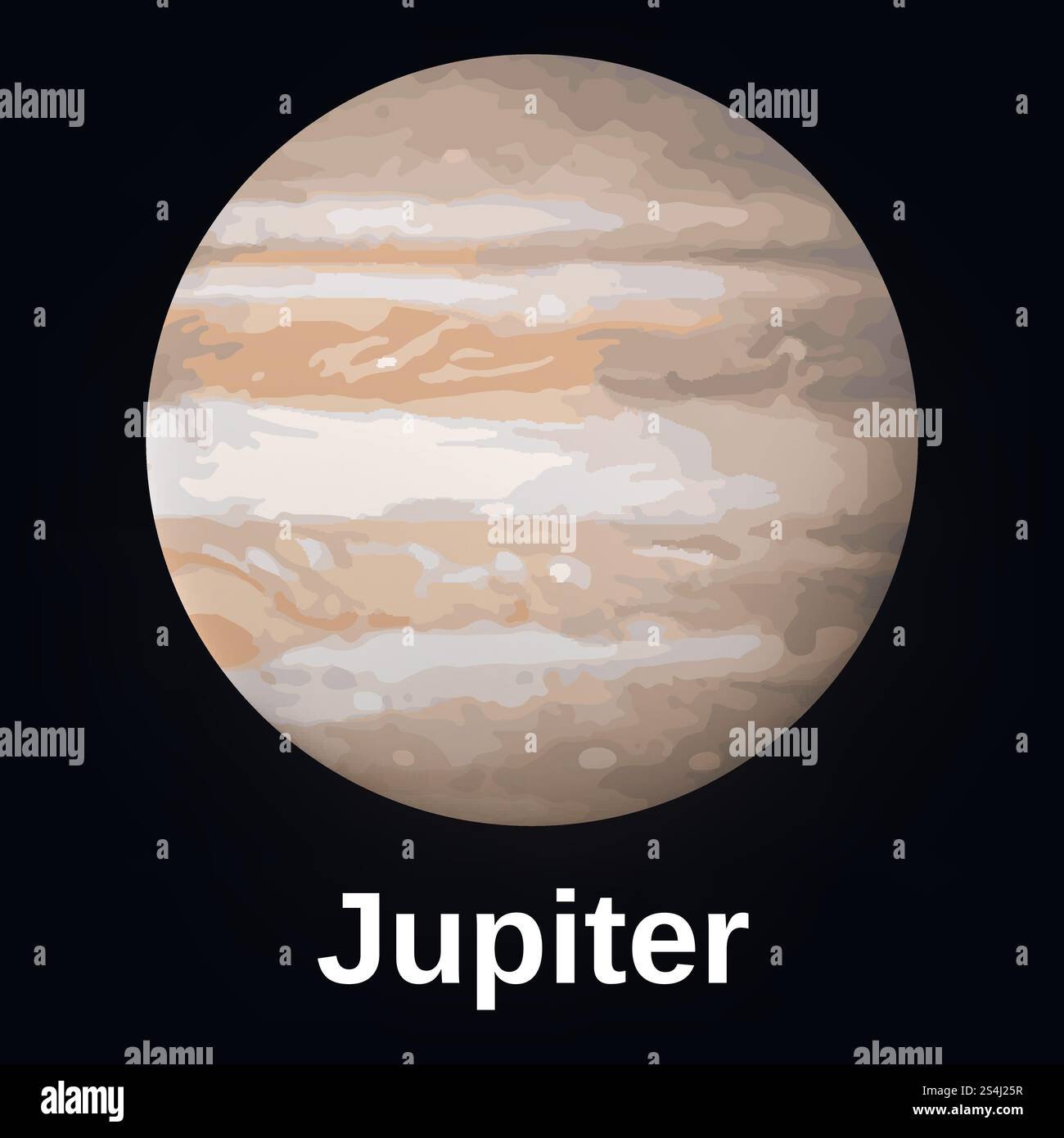 Jupiter planet icon. Realistic illustration of jupiter planet vector ...