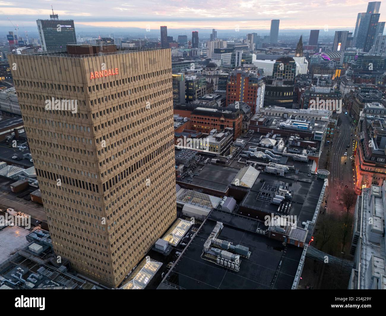 Aerial image of Arndale House in Manchester UK Stock Photo - Alamy