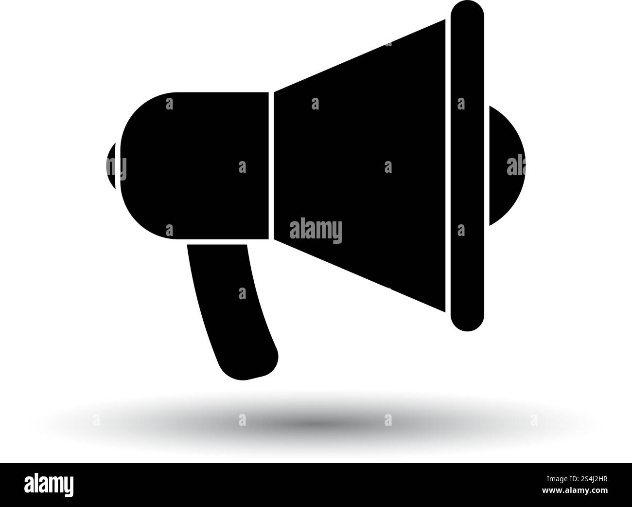 Promotion Megaphone Icon. Black on White Background With Shadow. Vector ...
