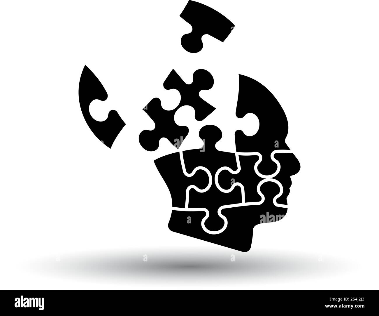 Solution Icon. Black on White Background With Shadow. Vector ...