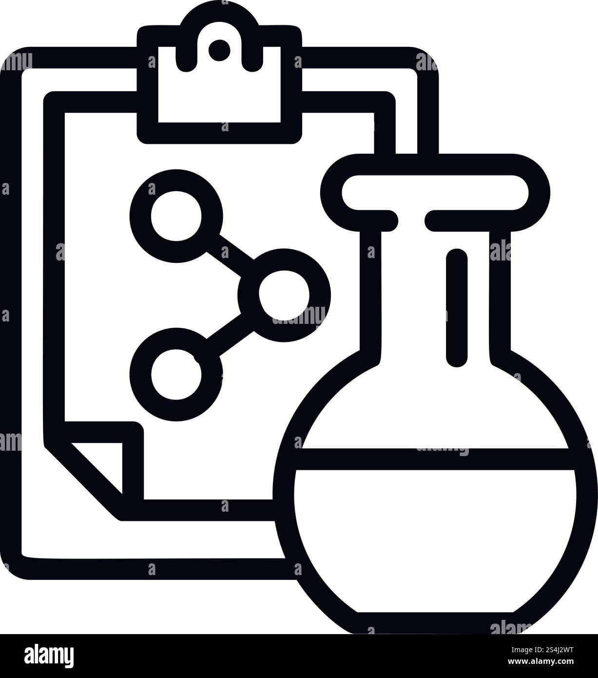 Chemical flask formula icon. Outline chemical flask formula vector icon ...