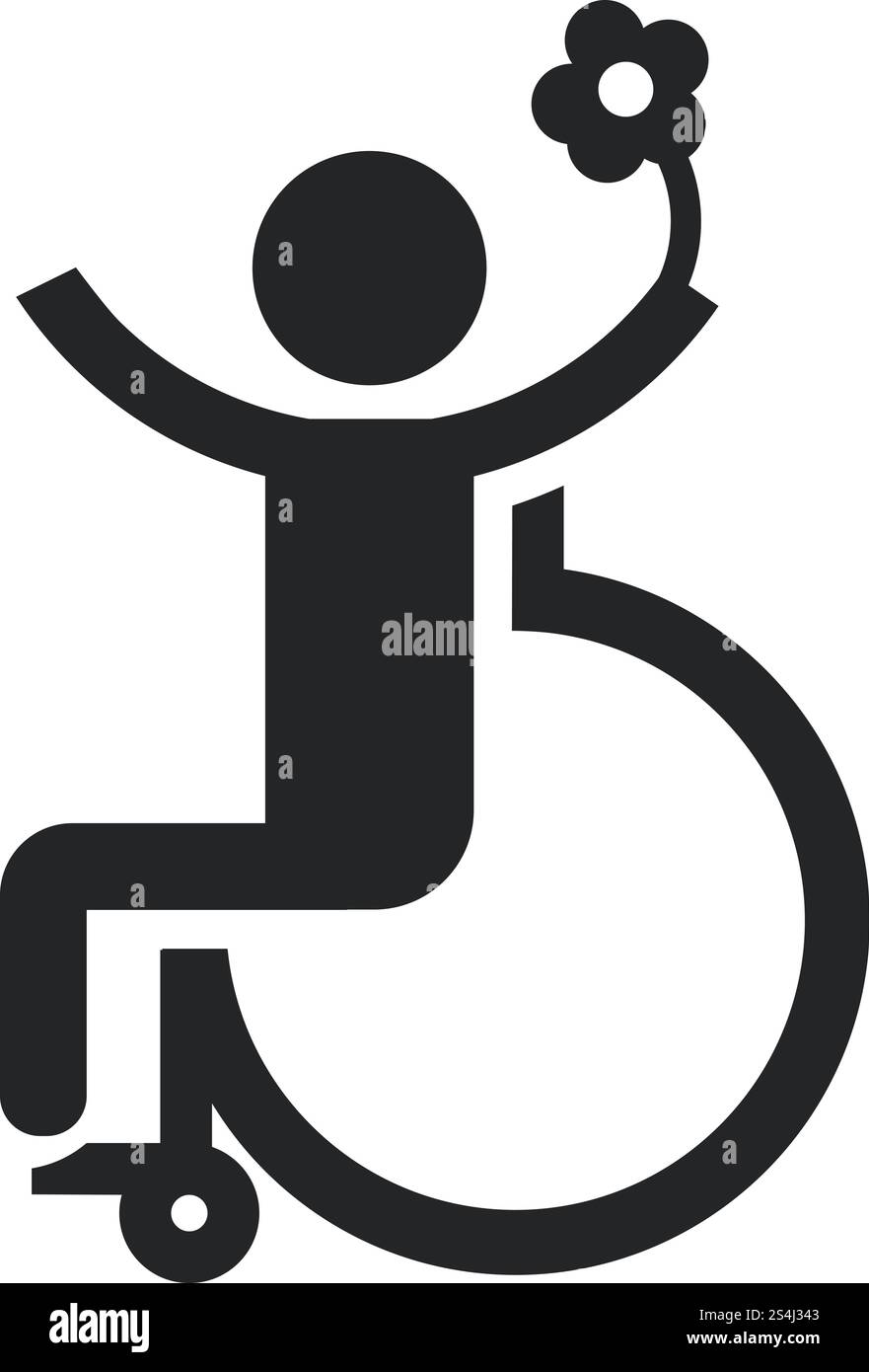Man in wheelchair icon. Simple illustration of man in wheelchair vector ...
