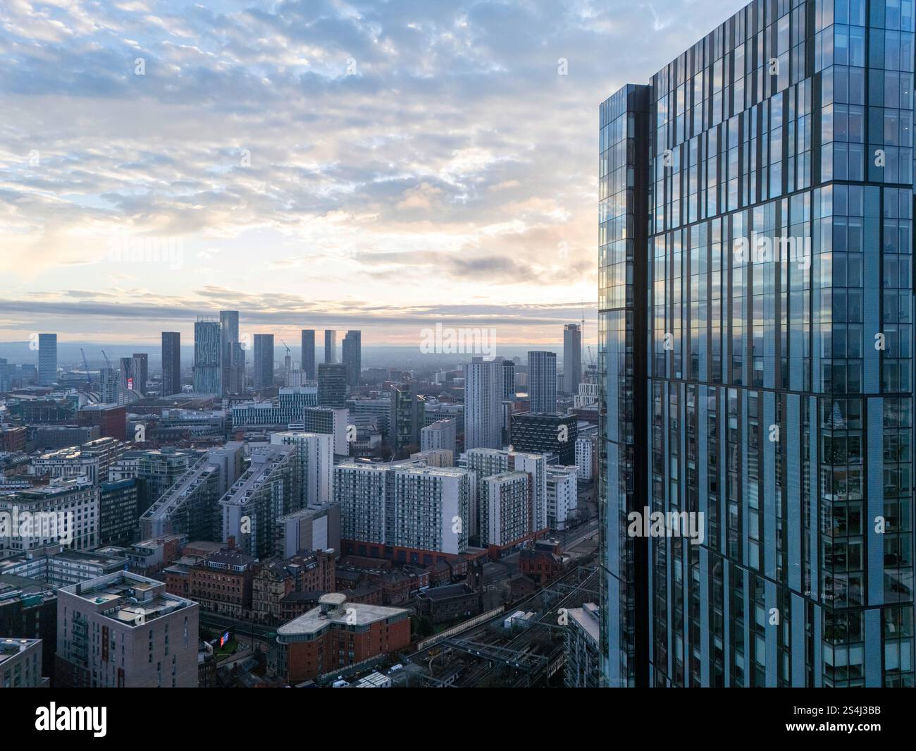 Aerial image of the high-rises at Green Gate Salford featuring ...