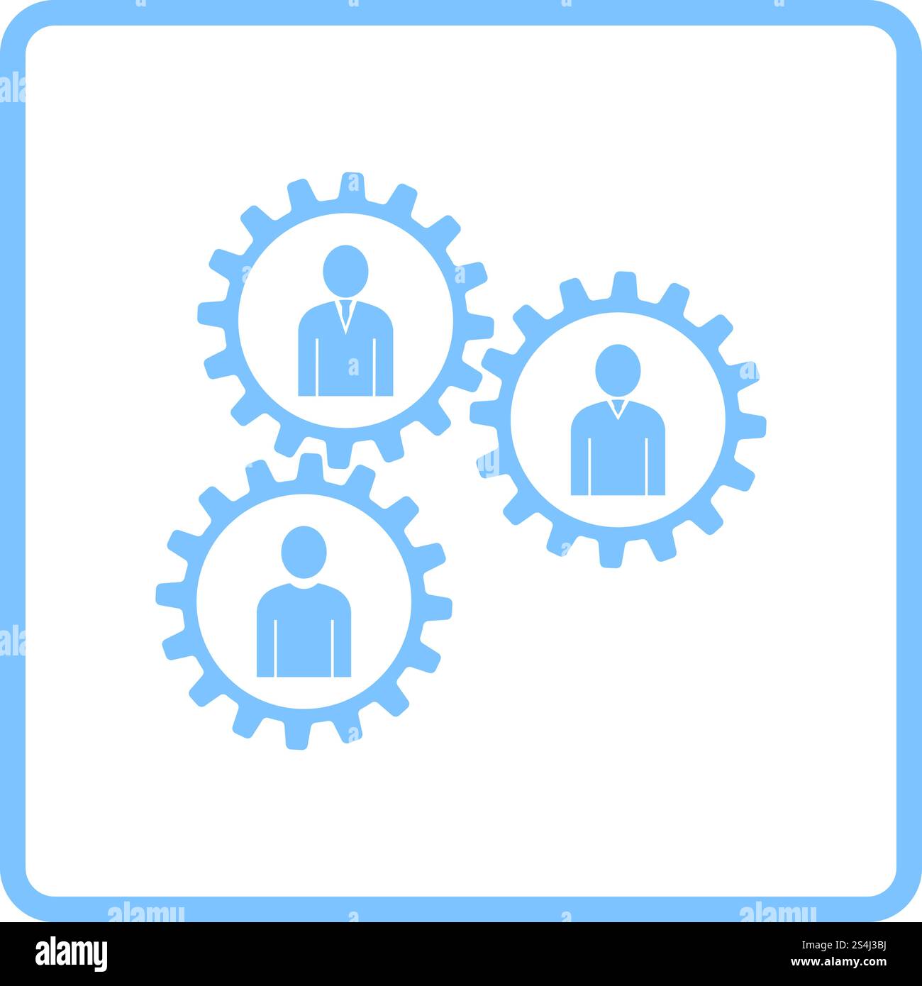 Teamwork Icon. Blue Frame Design. Vector Illustration Stock Vector ...