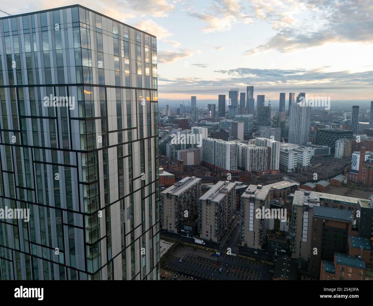 Aerial image of the high-rises at Green Gate Salford featuring ...