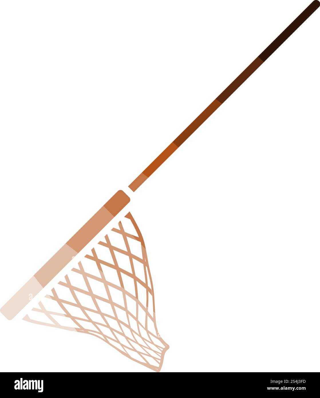 Icon Of Fishing Net. Flat Color Ladder Design. Vector Illustration ...