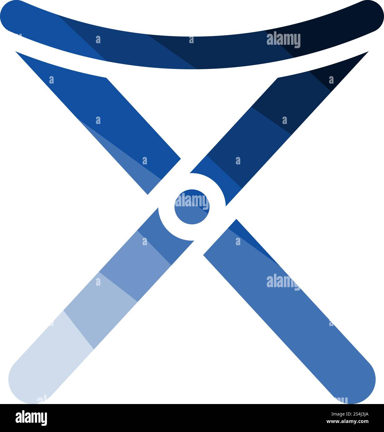 Icon Of Fishing Folding Chair. Flat Color Ladder Design. Vector ...