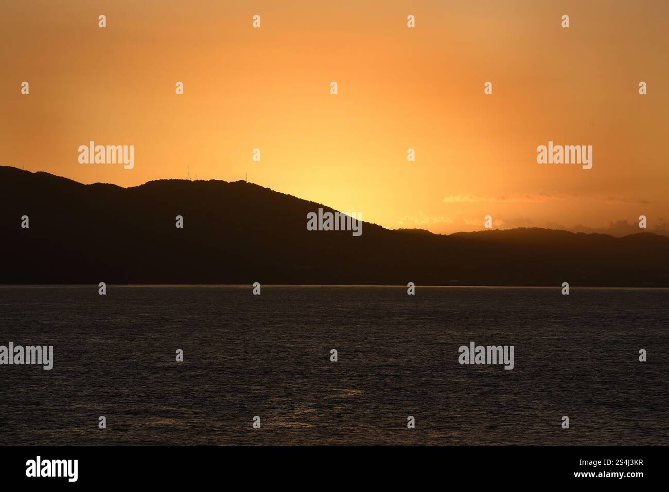 The sun rises over St. Thomas in the U.S. Virgin Islands Stock Photo ...