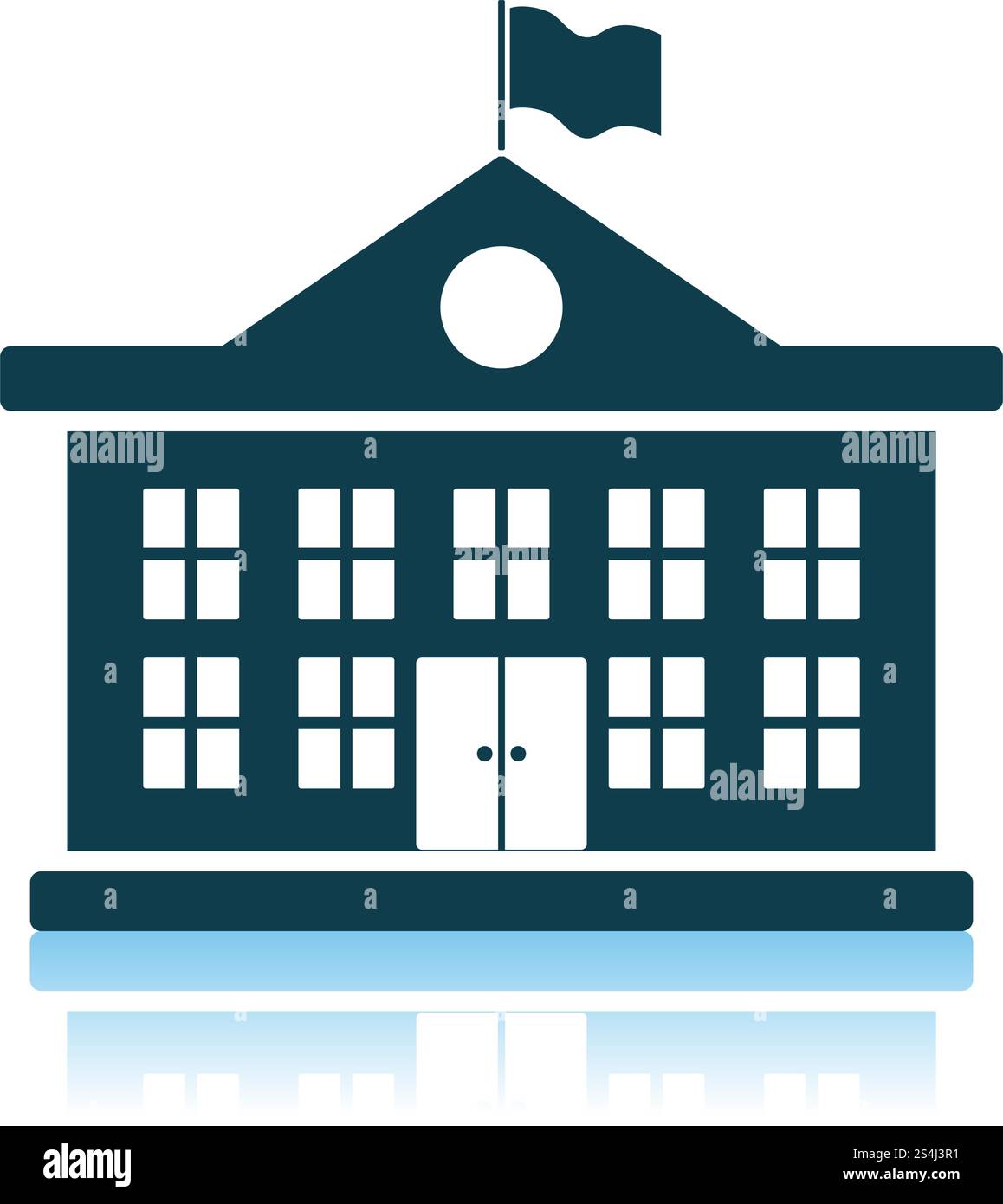 School Building Icon. Shadow Reflection Design. Vector Illustration ...