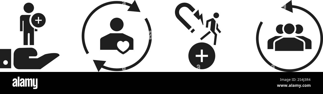 Customer retention icon set. Simple set of customer retention vector ...