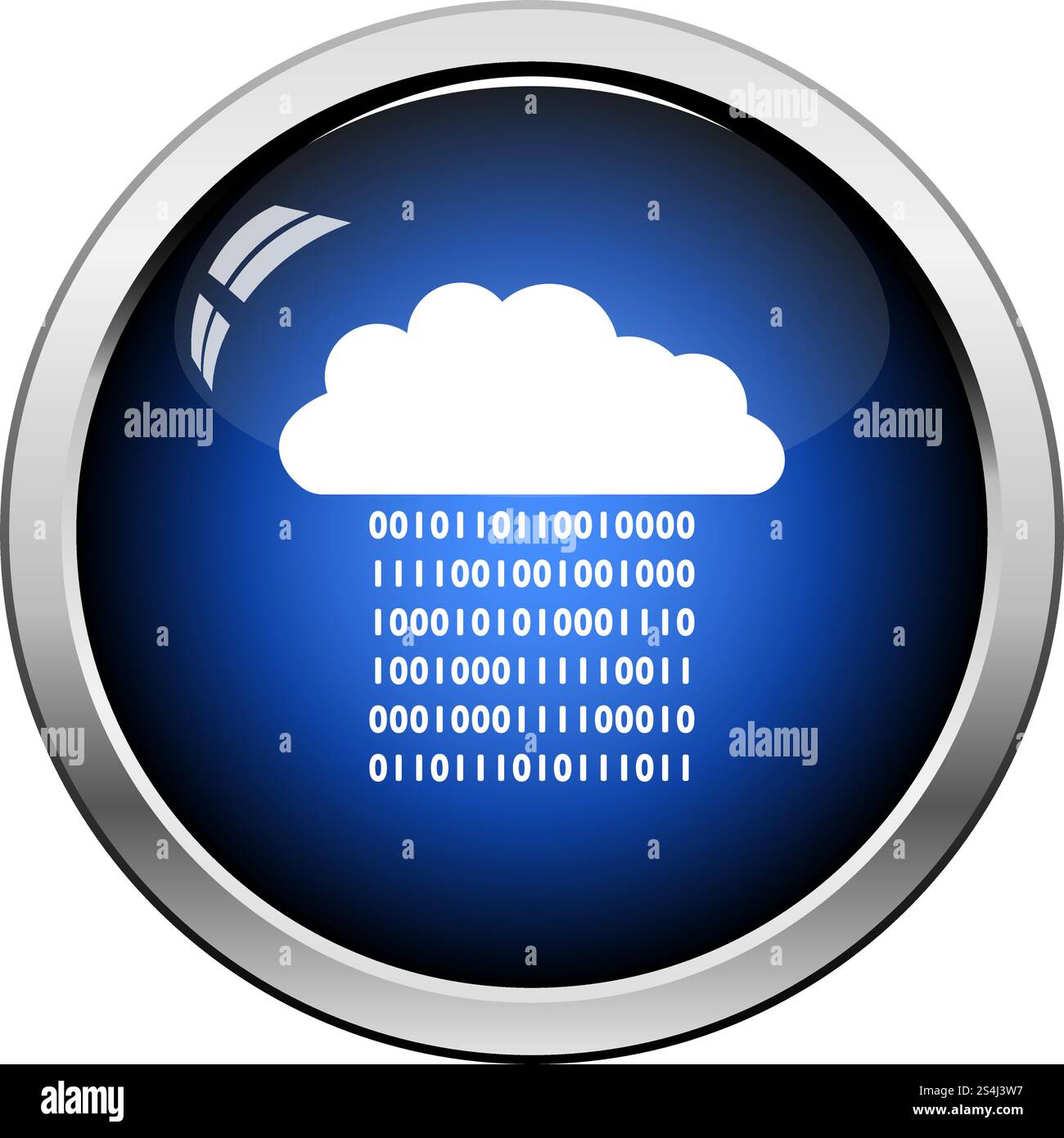 Cloud Data Stream Icon. Glossy Button Design. Vector Illustration Stock ...