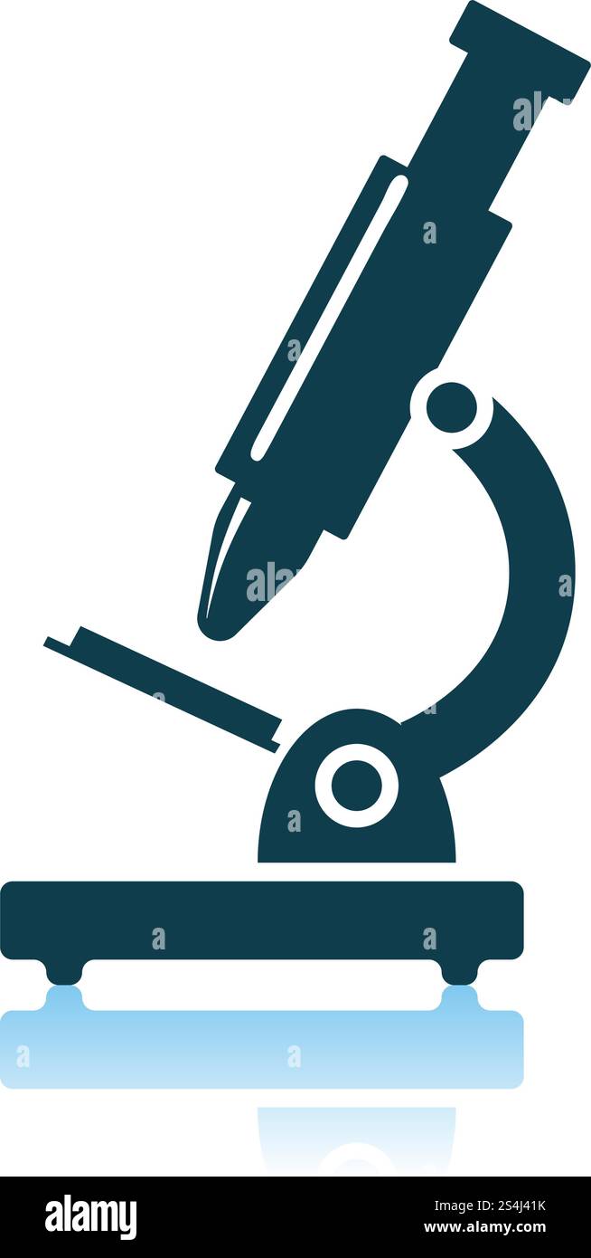 School Microscope Icon. Shadow Reflection Design. Vector Illustration ...