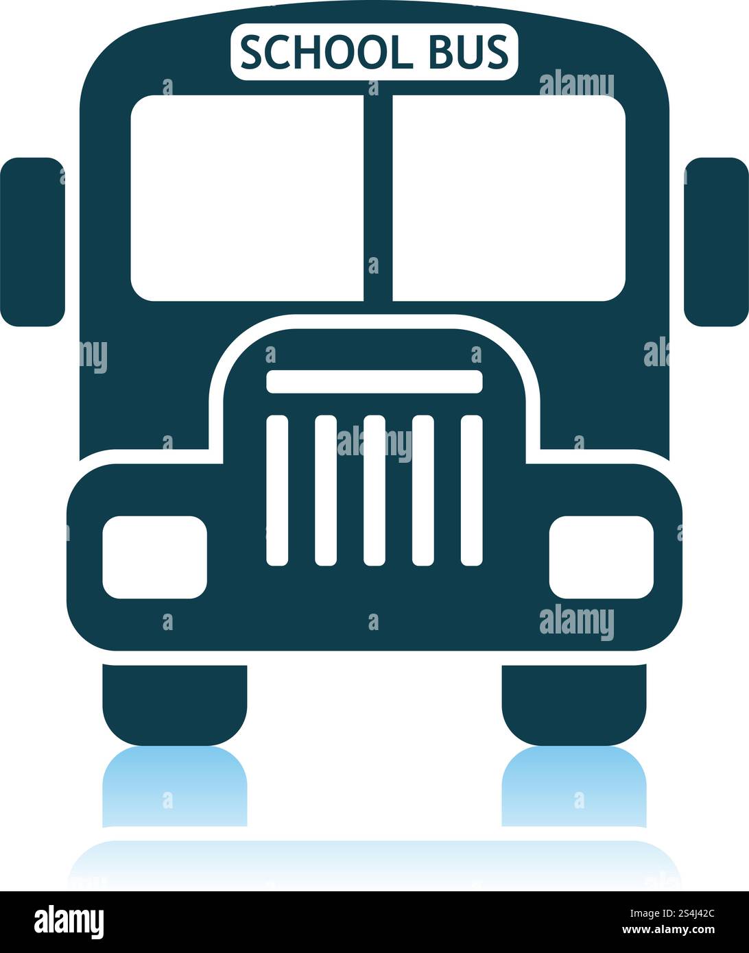 School Bus Icon. Shadow Reflection Design. Vector Illustration Stock ...
