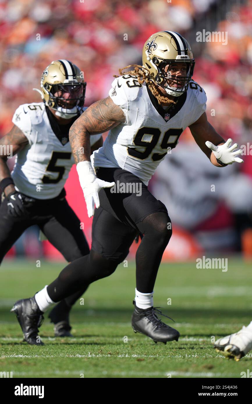 New Orleans Saints defensive end Chase Young (99) rushes the passer ...