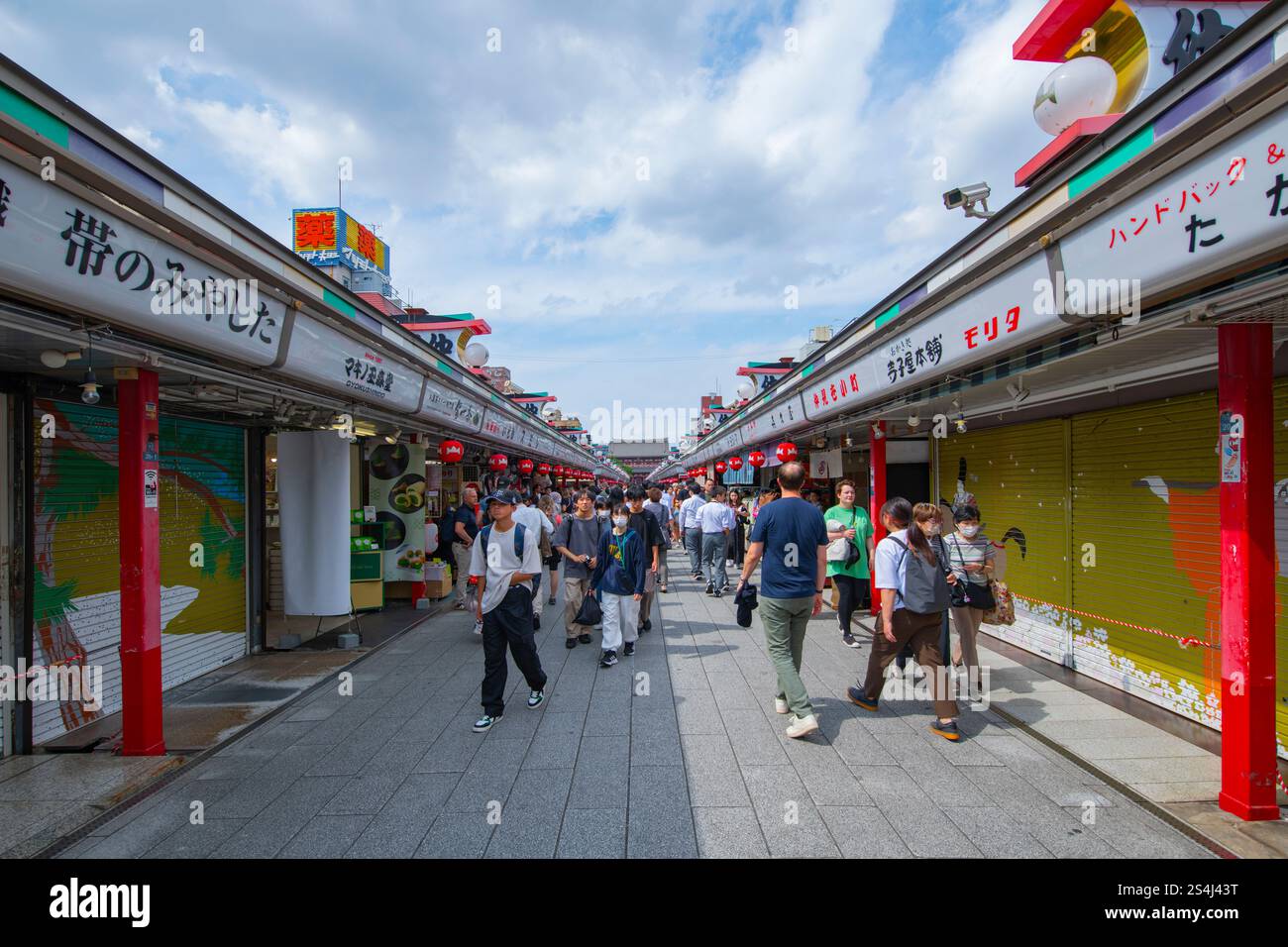 Historic commercial shops and restaurant on Nakamise dori Street at ...